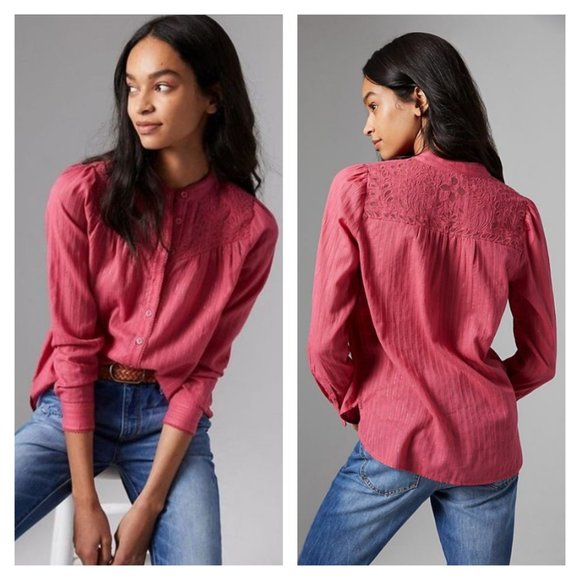Pilcro | Tops | Anthropologie Pilcro The Victoria Lace Buttondown ...